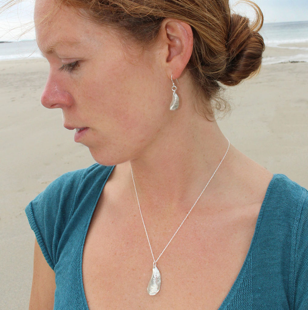 Mussel Shell Earrings - Natural Silver Cornish Jewellery - Beautiful ...