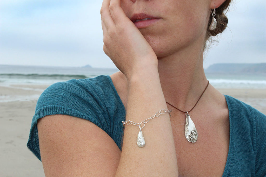 Mussel Shell Bracelet - Natural Silver Cornish Jewellery - Beautiful ...