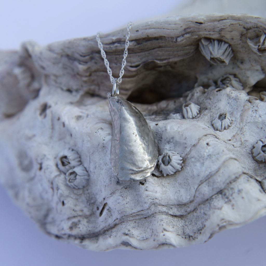 Porthgwarra Mussel Shell Necklace - Natural Silver Cornish Jewellery ...