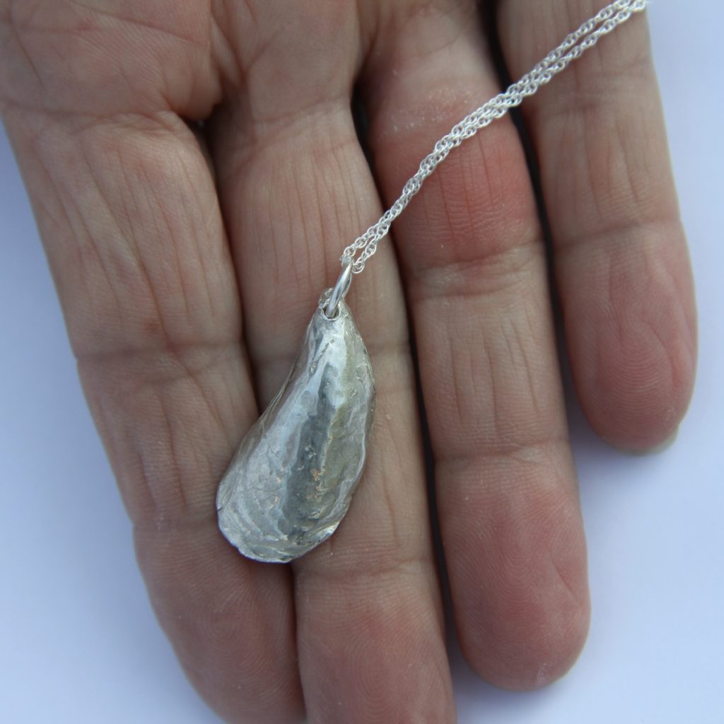 Porthgwarra Mussel Shell Necklace - Natural Silver Cornish Jewellery ...